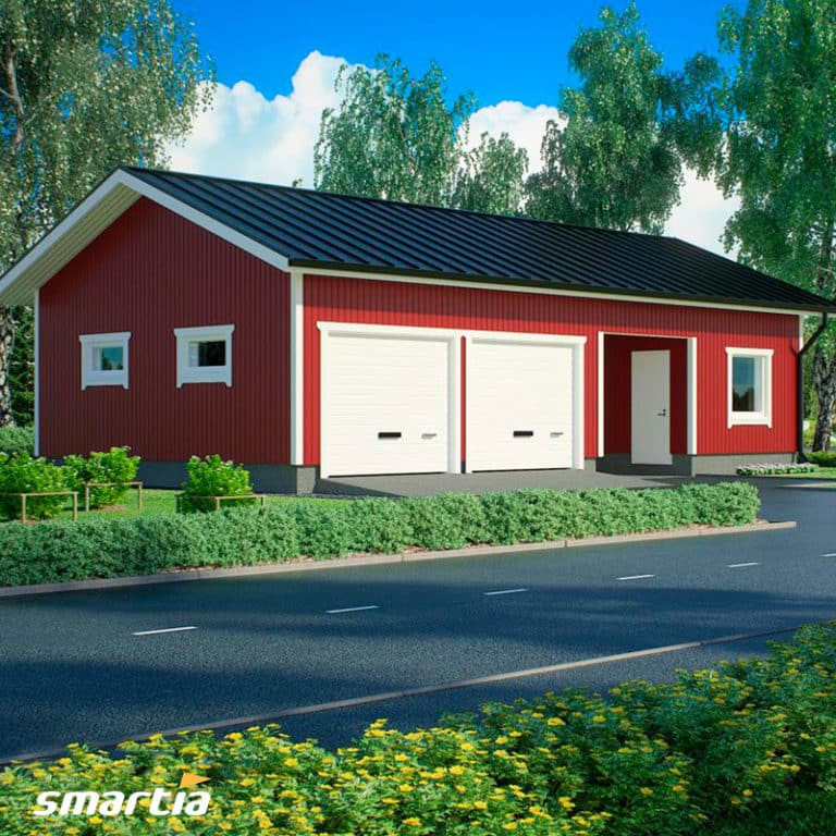Autotalli kahdelle autolle - Smartia Oy