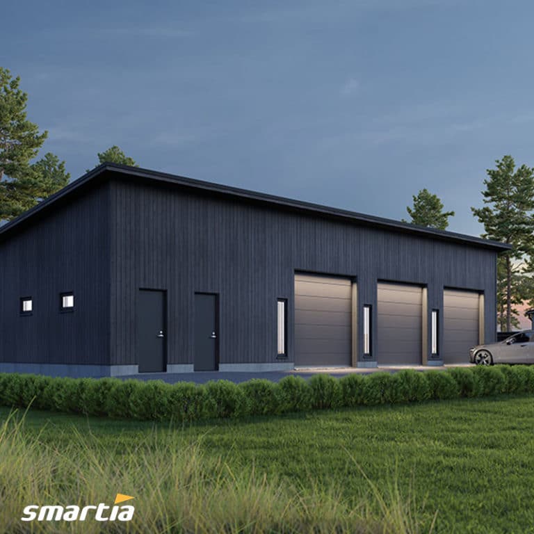 Autotalli kahdelle autolle - Smartia Oy