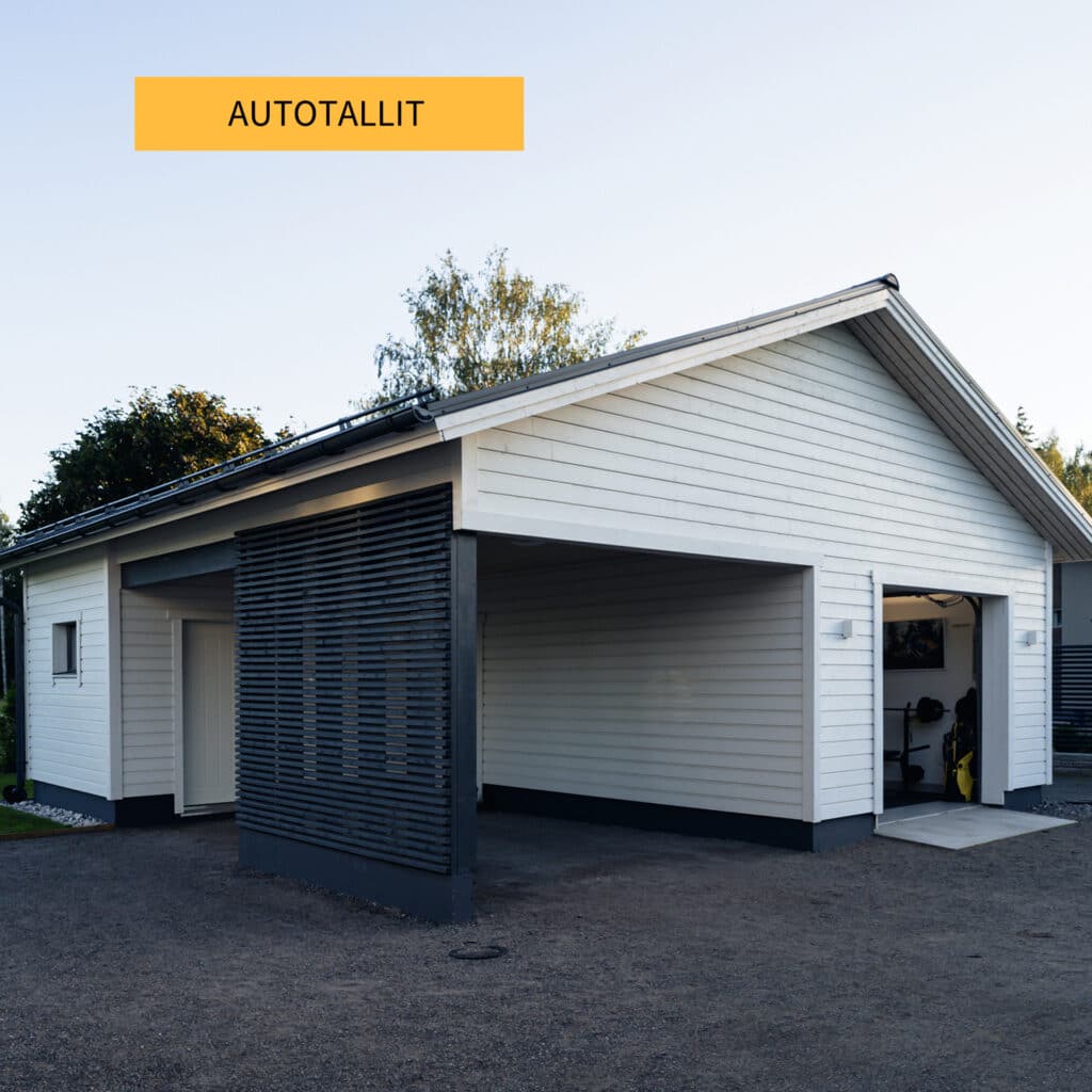 Autotalli + katos + varasto - Smartia Oy